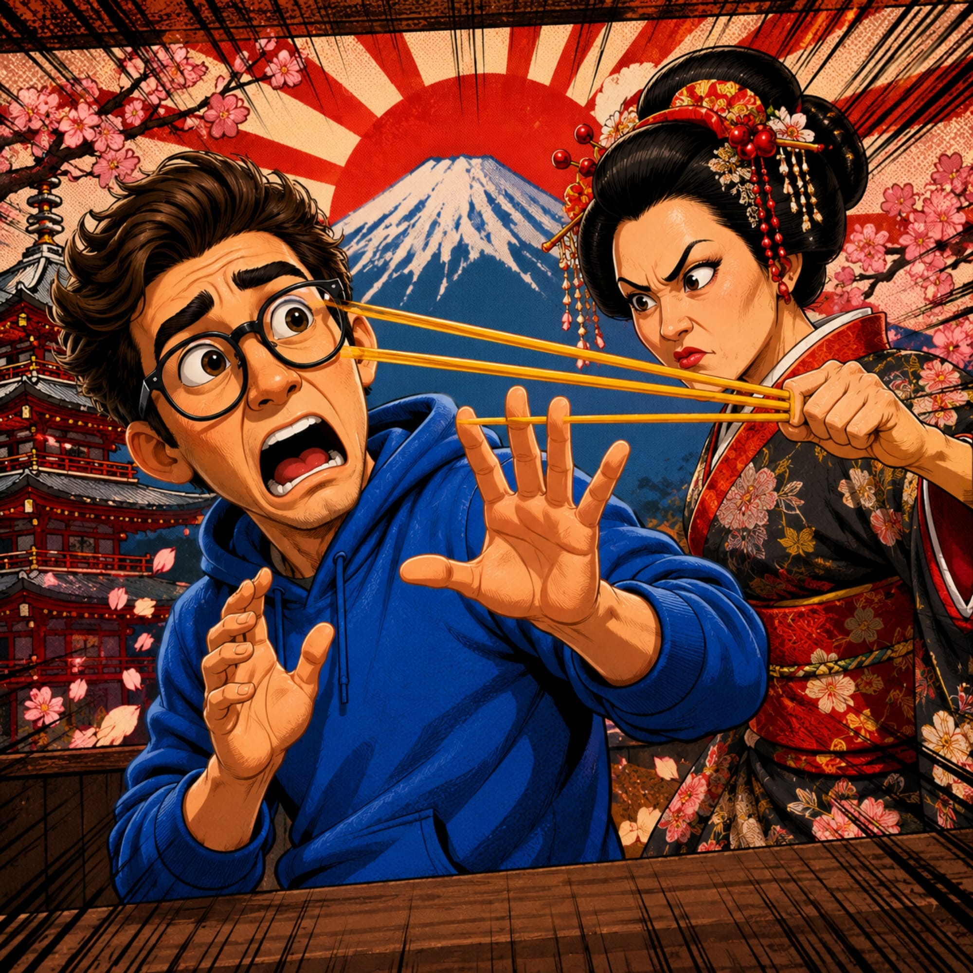 Japan Quiz: Wer sich vertut, kriegt Stäbchen aus Gummi!